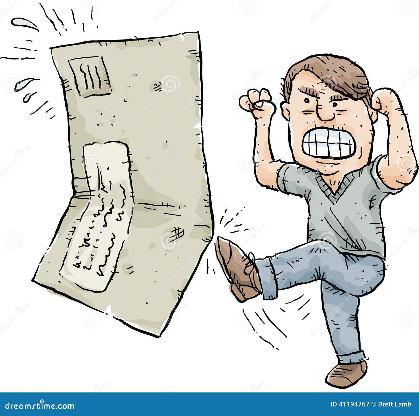 Angry at Bills stock illustration. Illustration of emotion - 41194767