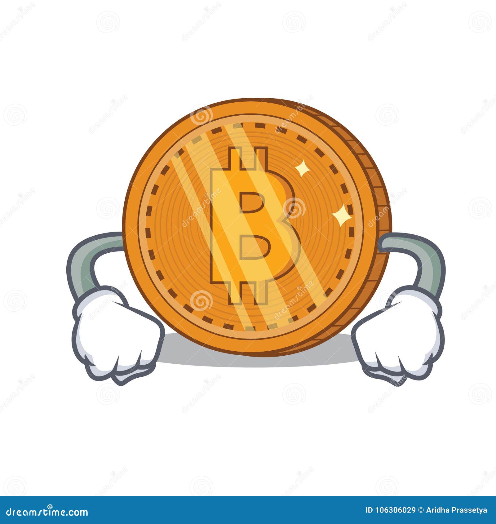 Angry Bitcoin Coin Character Cartoon Stock Vector - Illustration of ...