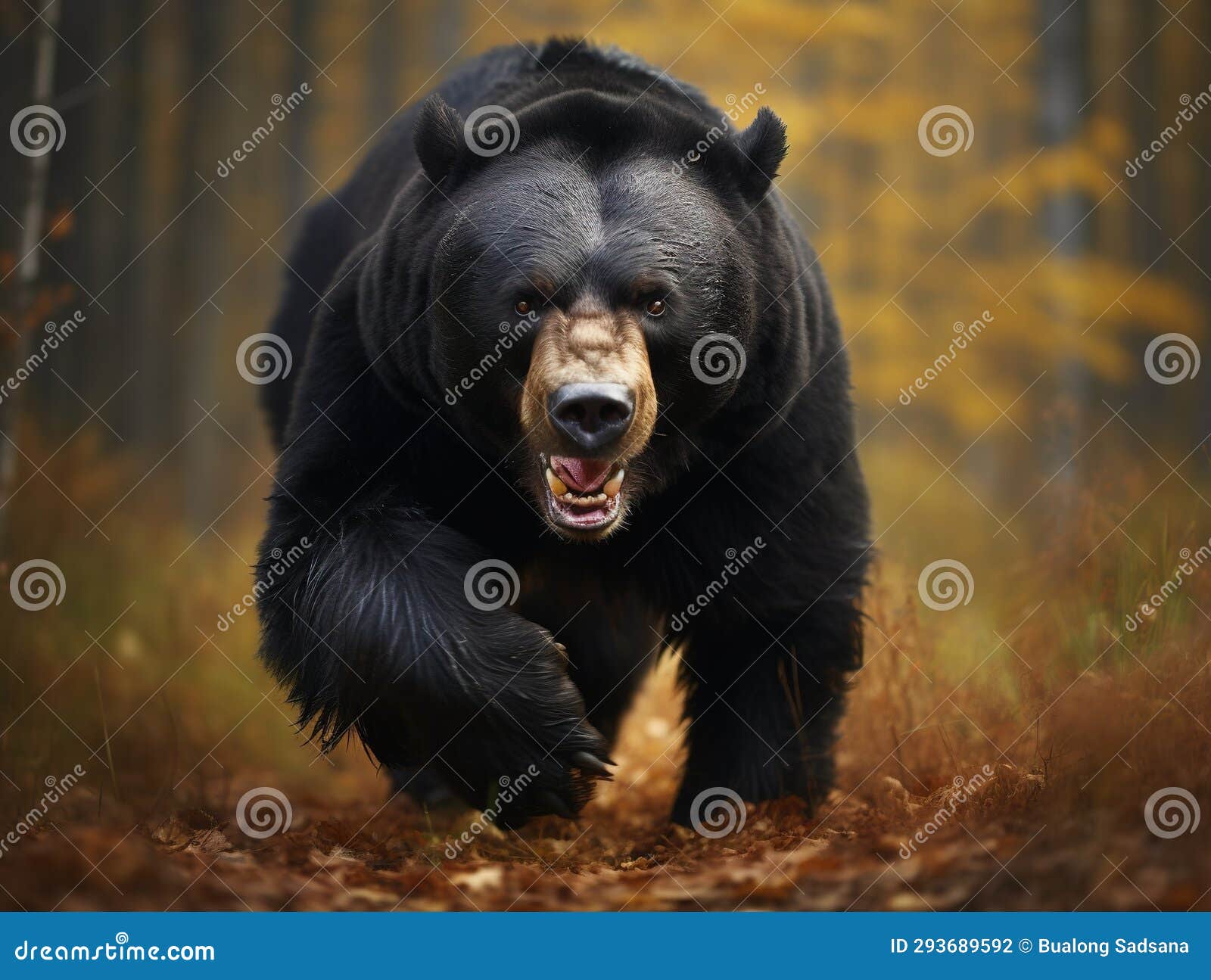 Ai Generated Illustration Wildlife Concept of Angry Black Bear Stock Illustration - Illustration ...