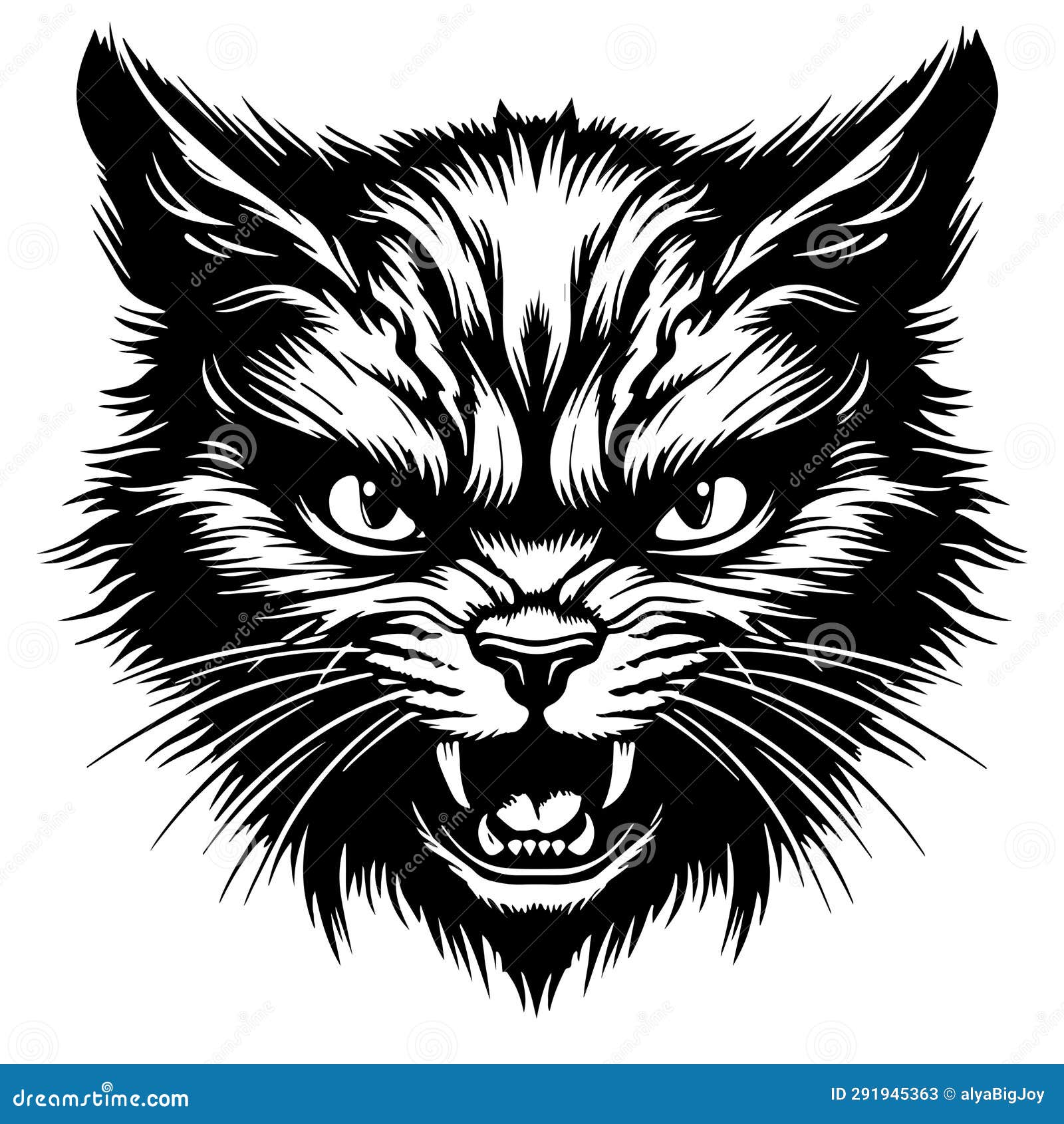 Angry Black Cat Sketch Hand Drawn Sketch Vector Illustration Stock ...