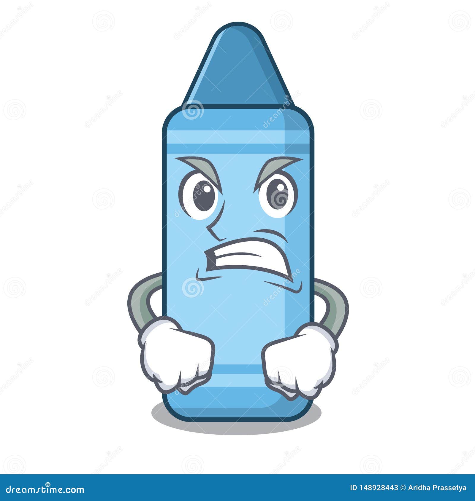 Angry Red Crayon In A Cartoon Bag Vector Illustration | CartoonDealer ...
