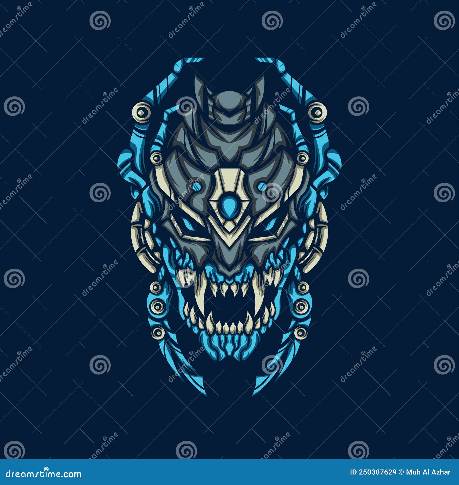 Angry Blue Demonoid Illustration Stock Illustration - Illustration of ...