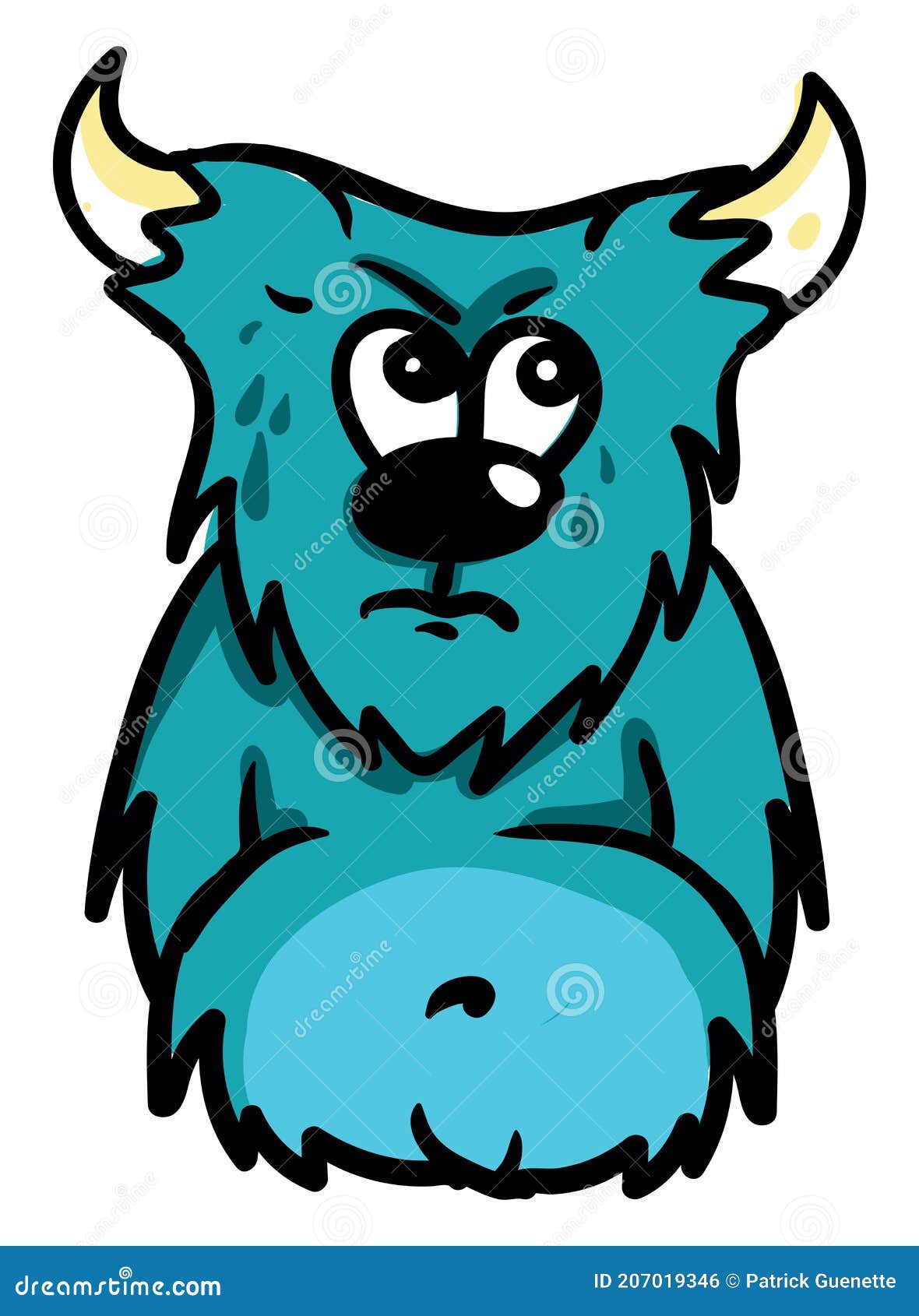 Angry Blue Monster, Illustration, Vector Stock Illustration ...
