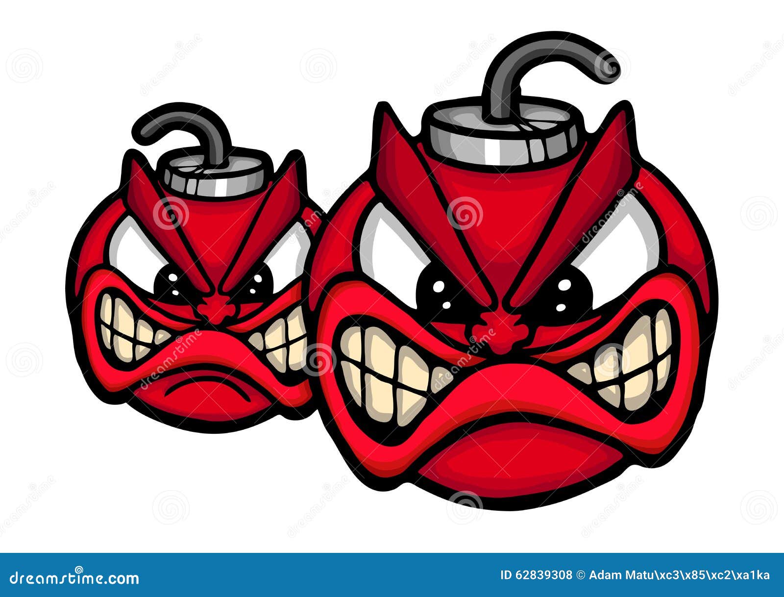 Angry bombs stock vector. Illustration of character, colorful - 62839308