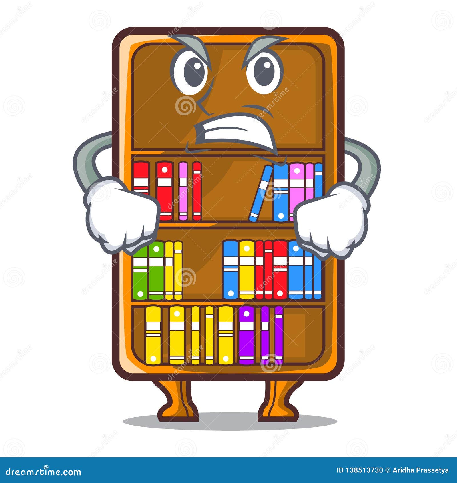 Angry Bookcase Isolated in the with Characters Stock Vector ...