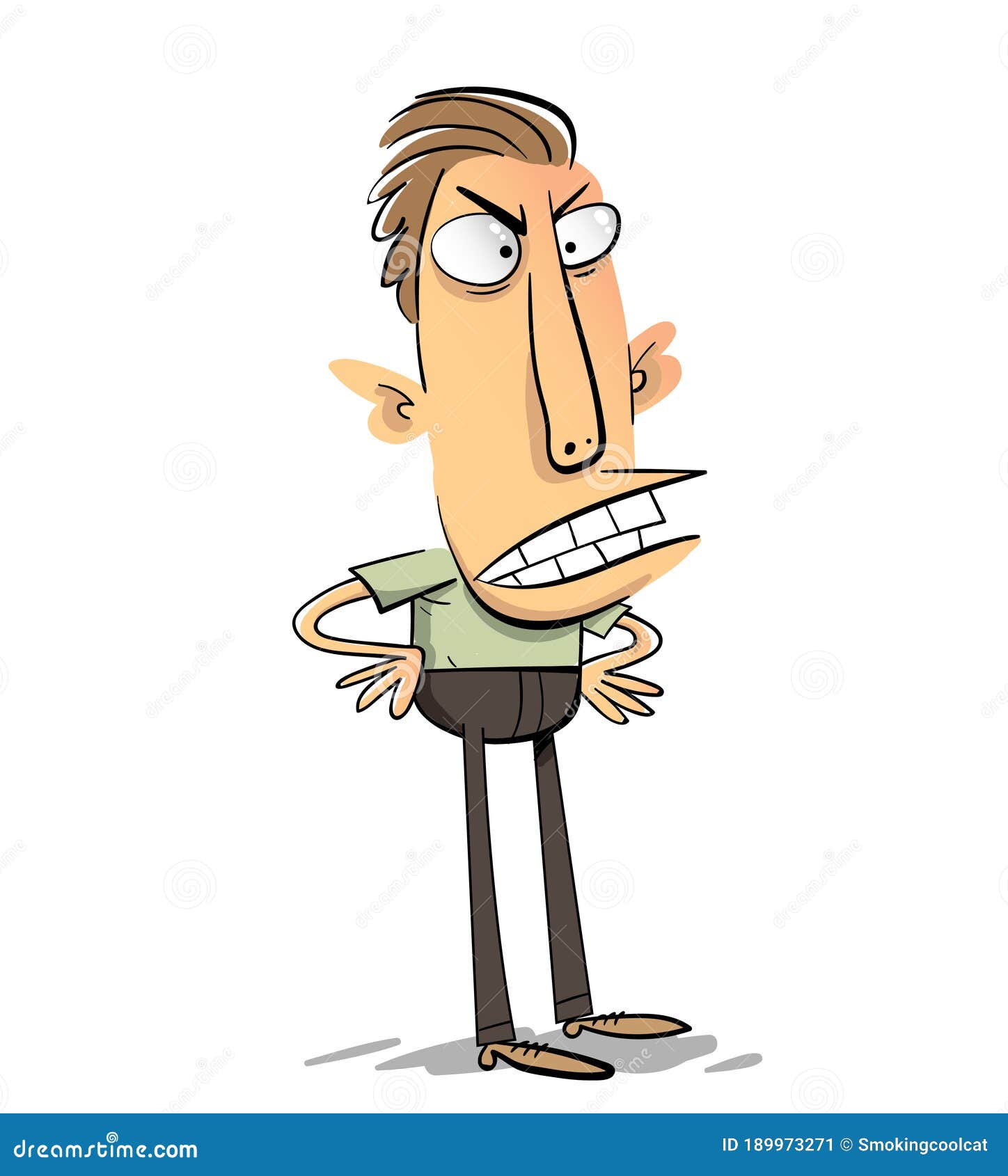 Angry bored man waiting stock vector. Illustration of character - 189973271