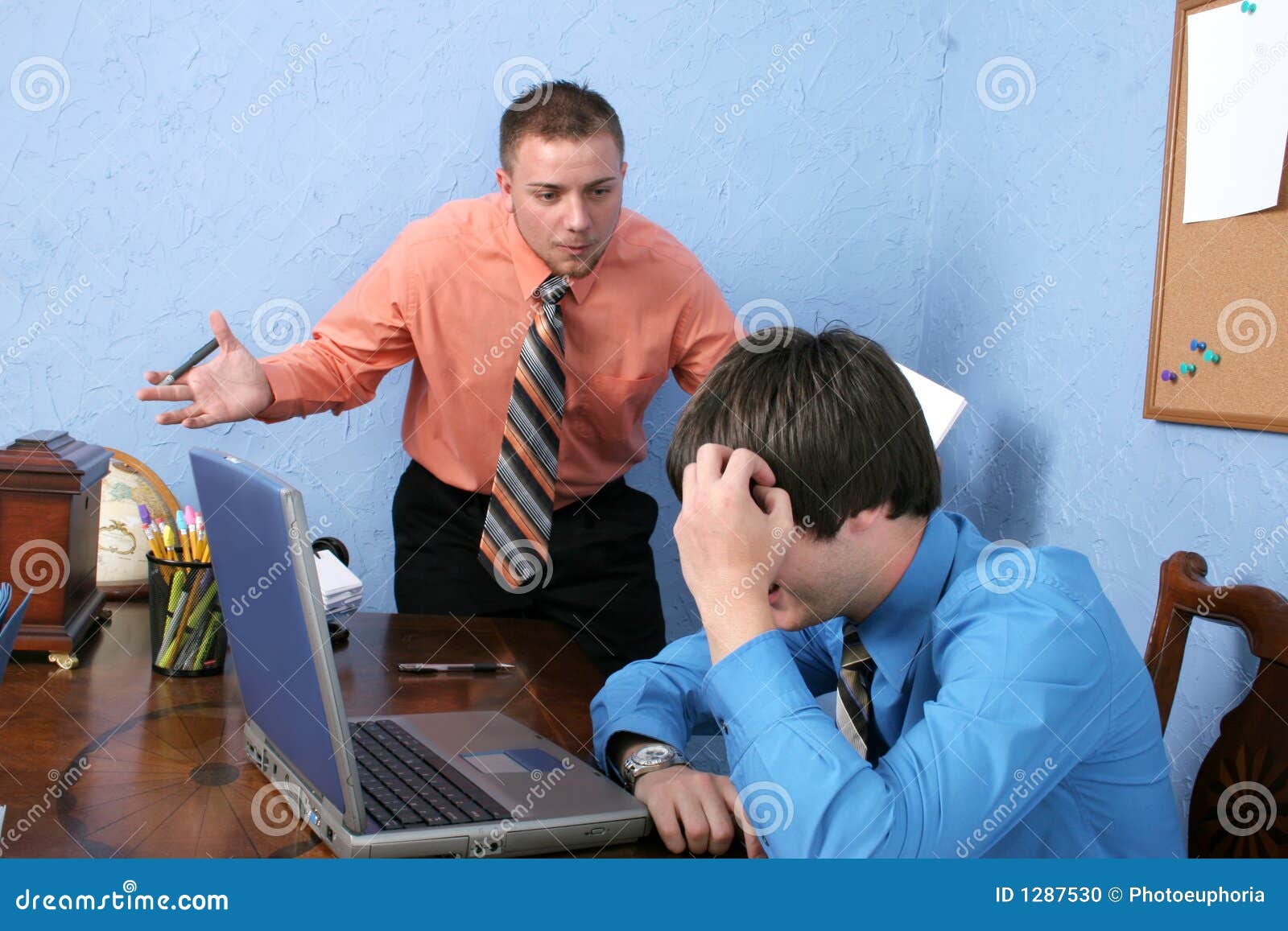 Angry Boss stock photo. Image of watching, employee, males - 1287530