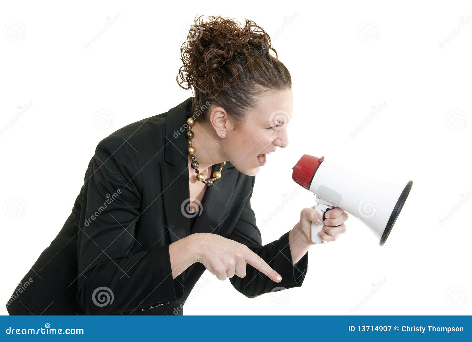 Angry boss stock image. Image of megaphone, attractive - 13714907