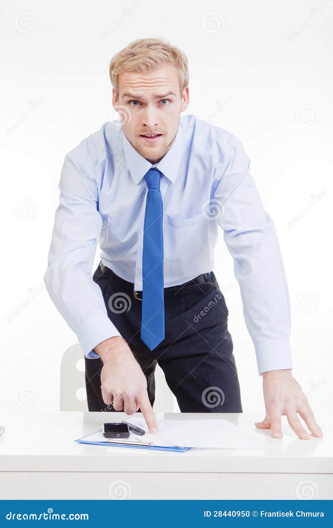 Angry boss behind desk stock photo. Image of reproach - 28440950