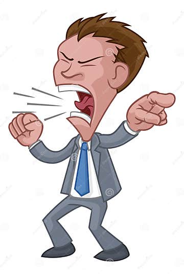 Angry Boss Business Man in Suit Cartoon Shouting Stock Vector ... Angry Boss Business Man in Suit Cartoon Shouting Stock Vector ...