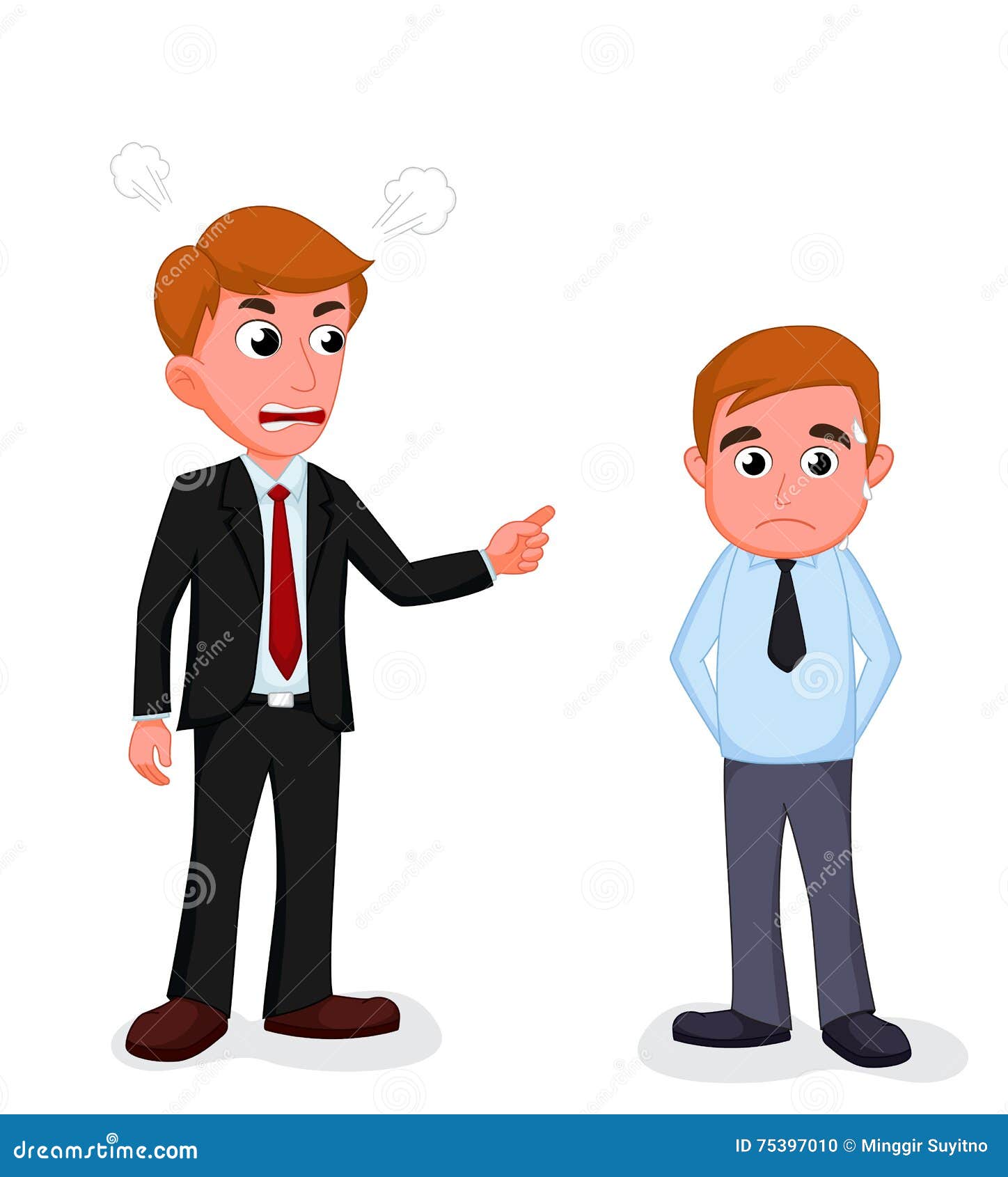 Angry Boss cartoon stock vector. Illustration of discussion - 75397010