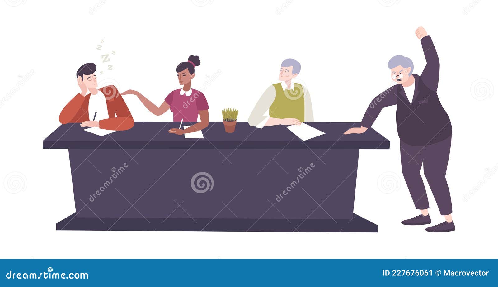 Angry Boss Conflict Composition Stock Vector - Illustration of person ...