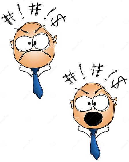 Angry Boss Cursing and Grimacing Stock Illustration - Illustration of ...