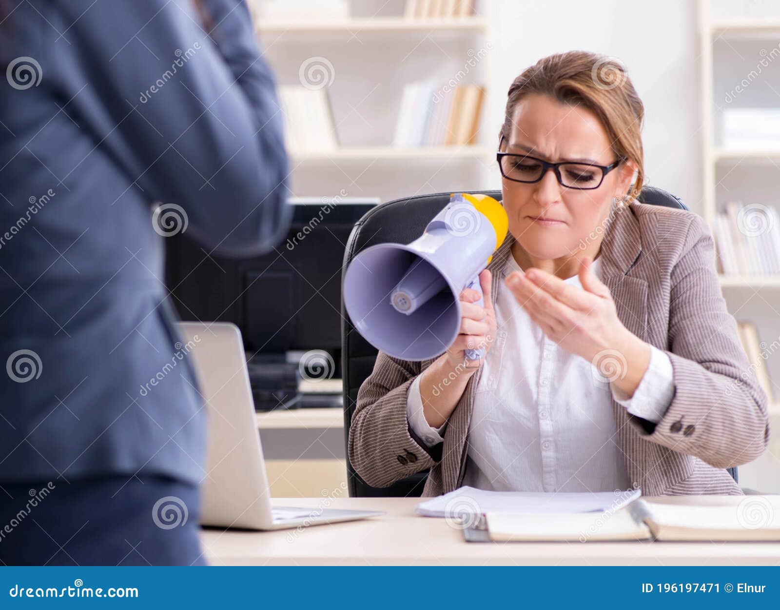 Angry Boss Dismissing Employee for Bad Underperformance Stock Image ...