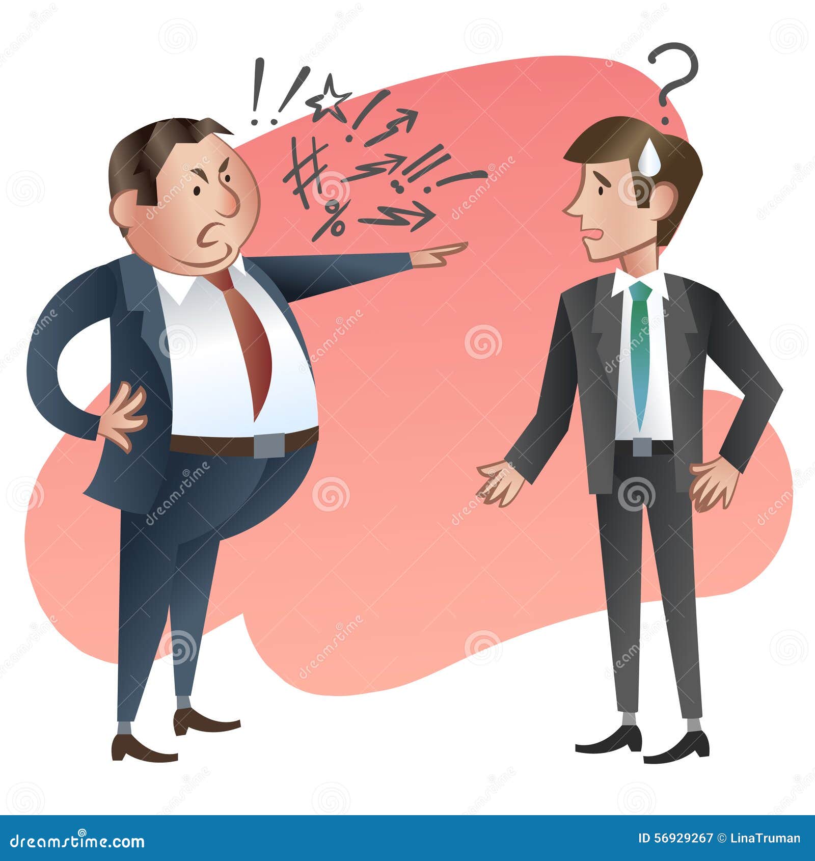 Angry Boss with His Employee. Stock Vector - Illustration of business ...
