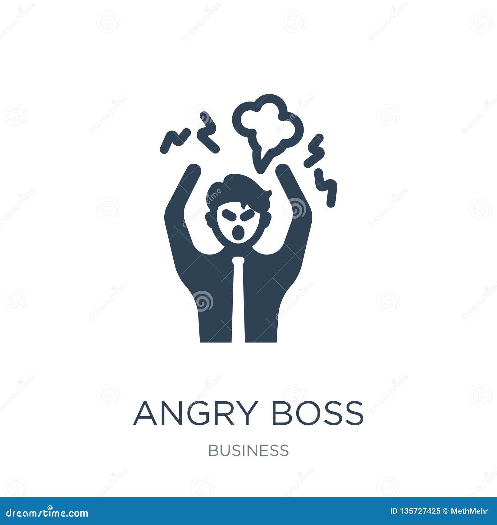 Angry Boss Icon In Trendy Design Style. Angry Boss Icon Isolated On ... Angry Boss Icon In Trendy Design Style. Angry Boss Icon Isolated On ...