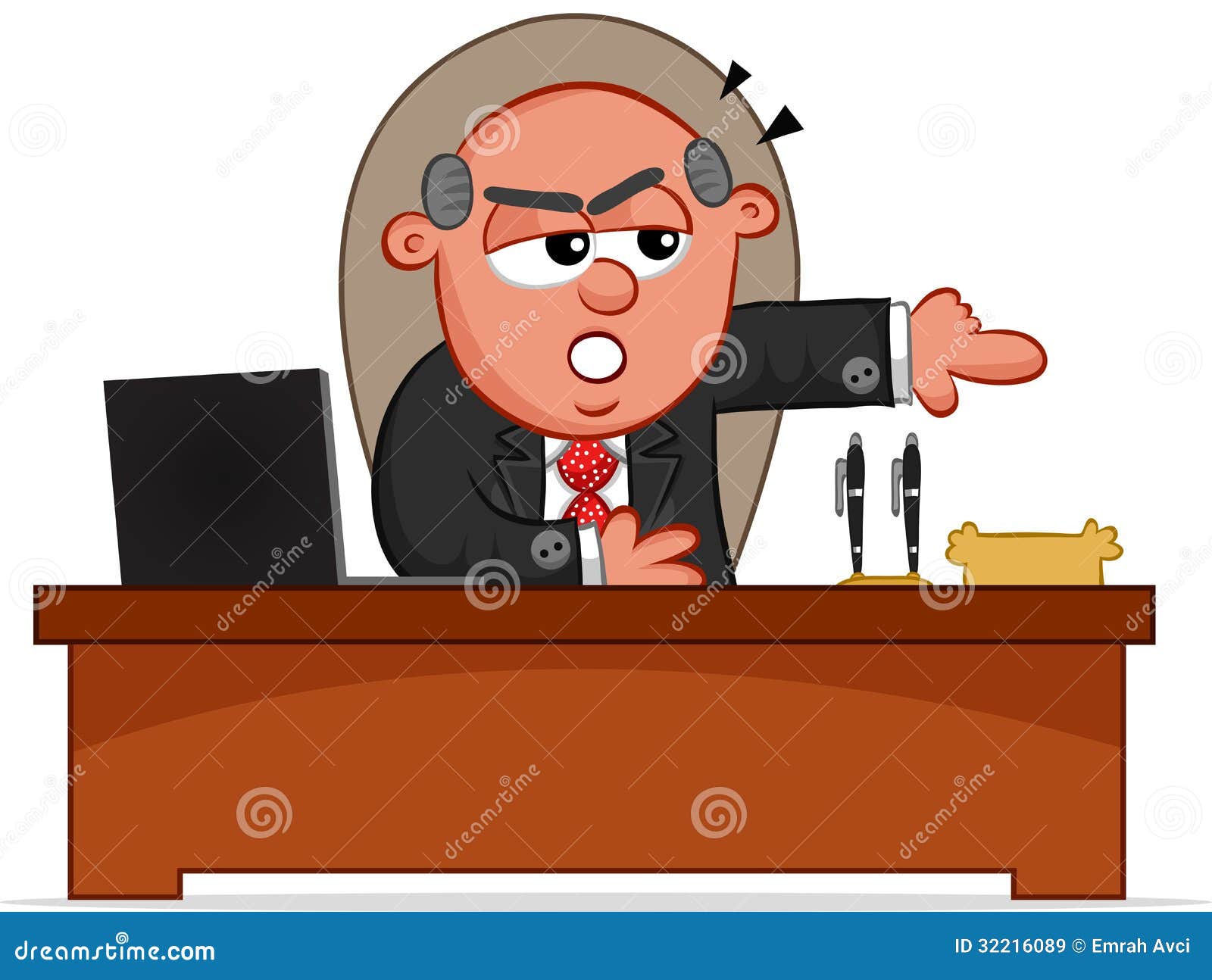 Angry Boss Man Pointing Door Stock Vector - Illustration of person ...