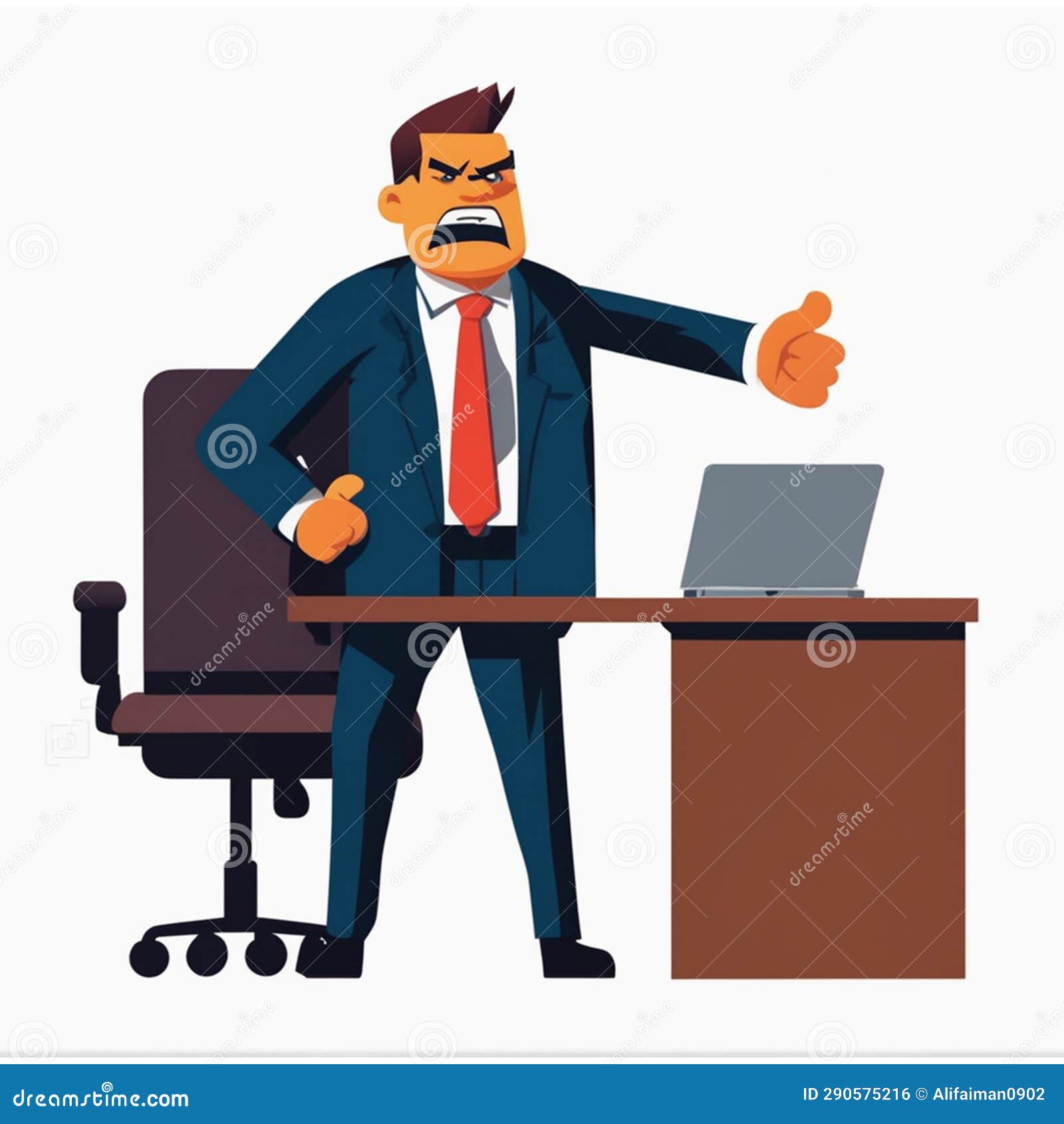 Angry Boss in Office Vector Images Stock Vector - Illustration of boss ...
