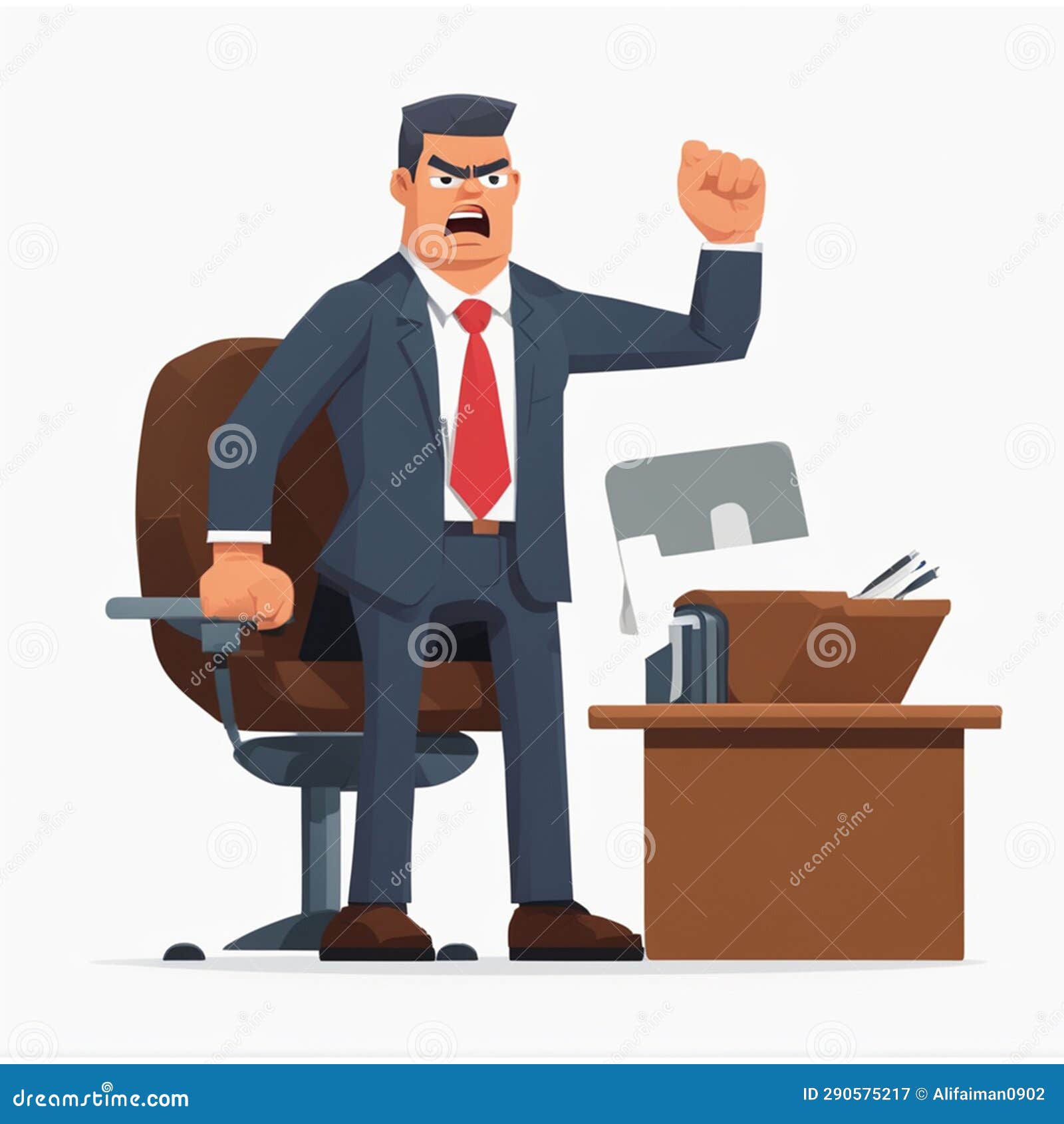 Angry Boss in Office Vector Images Stock Vector - Illustration of ...