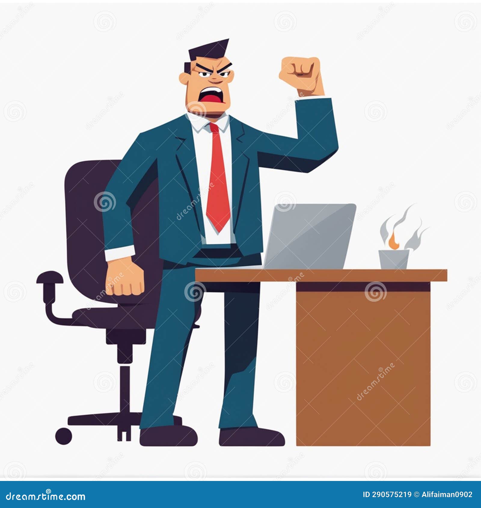 Angry Boss in Office Vector Images Stock Vector - Illustration of ...
