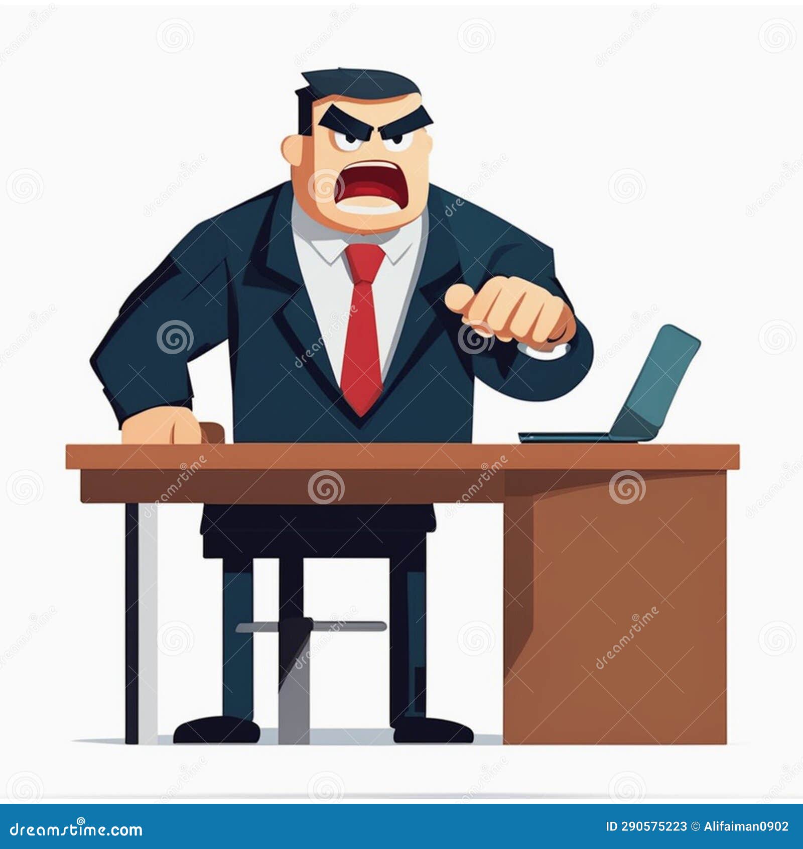 Angry Boss in Office Vector Images Stock Vector - Illustration of ...