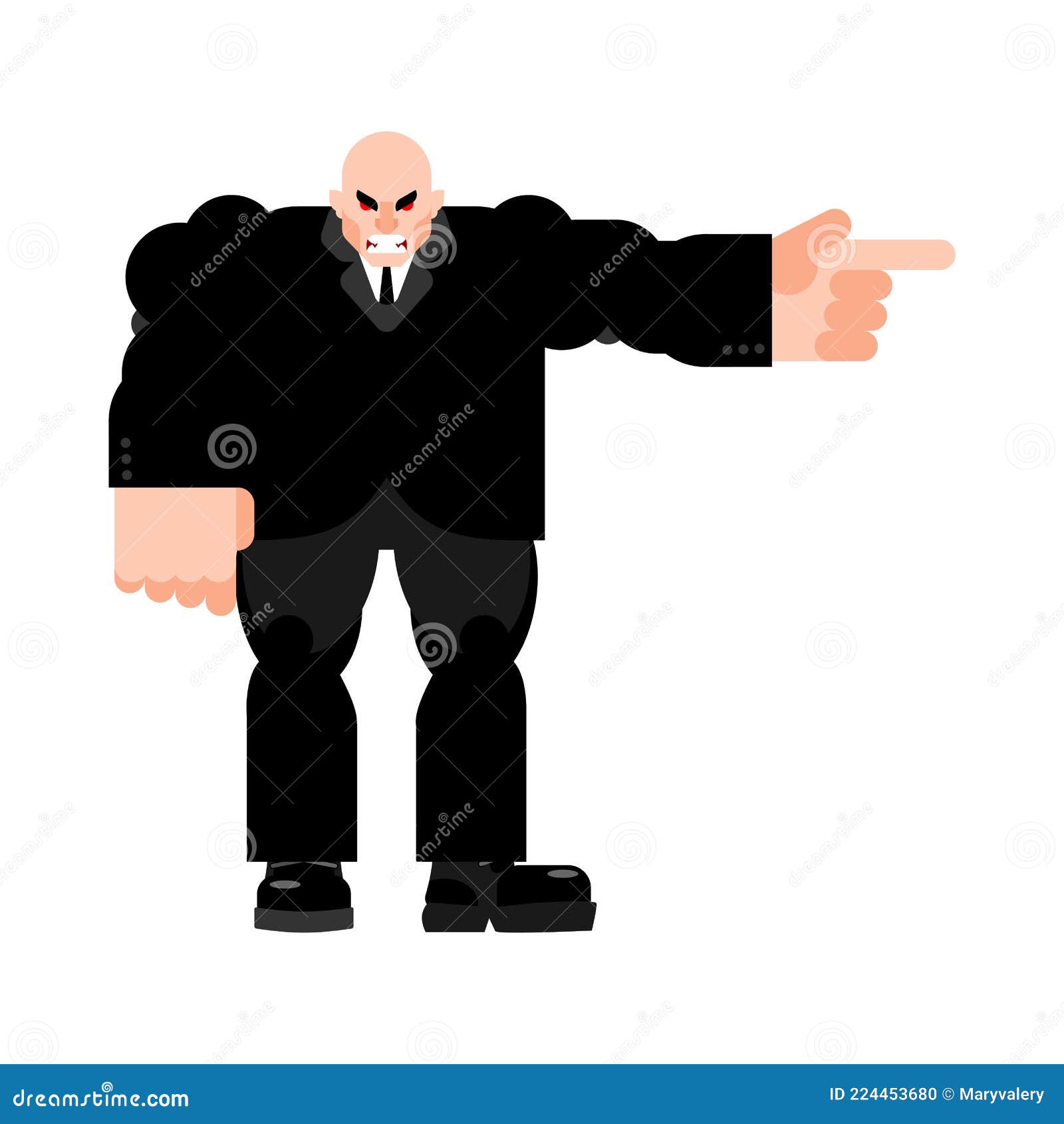 Angry Boss Points. Evil Director Points Stock Vector - Illustration of ...