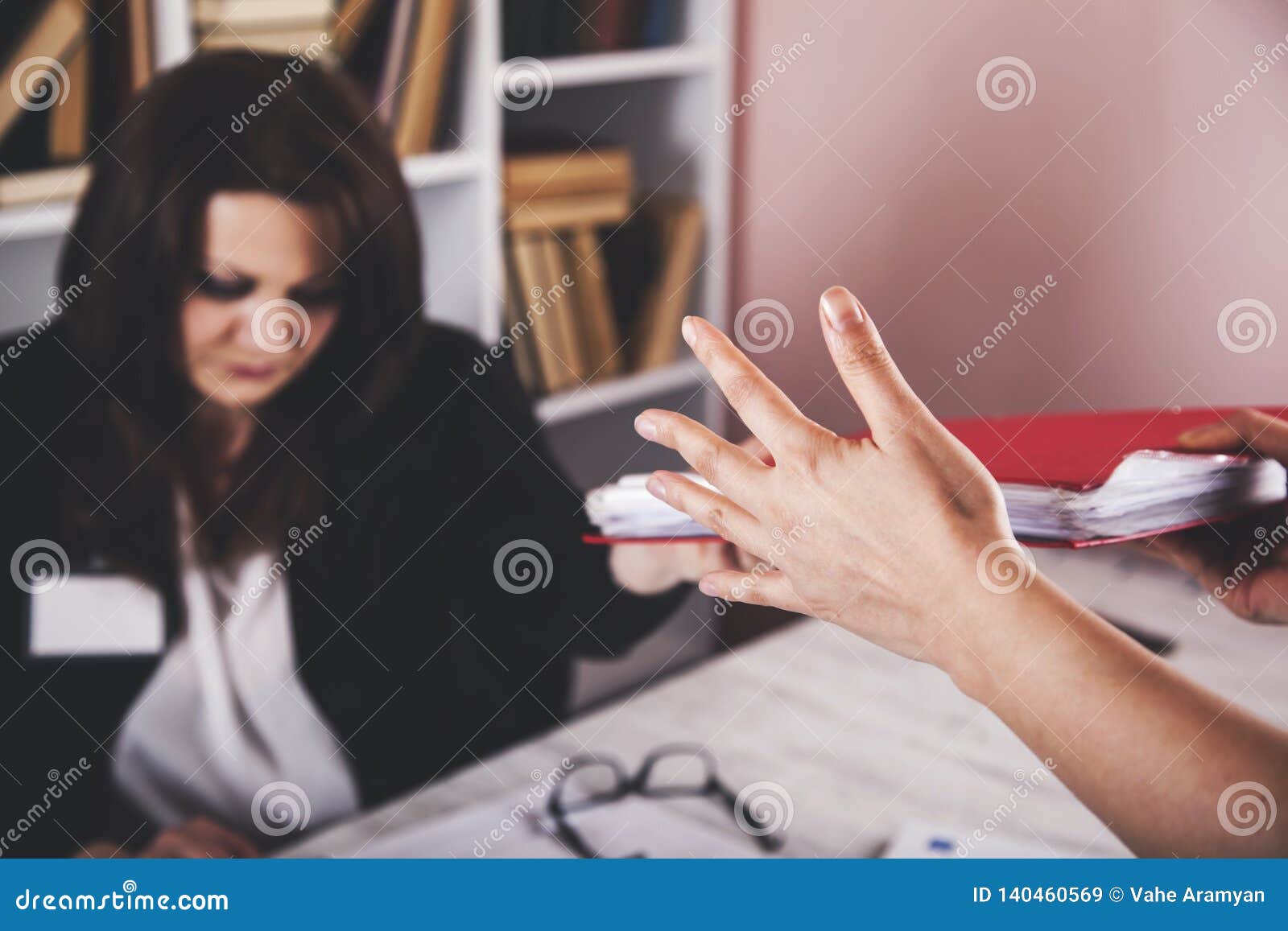 Angry boss with sad worker stock image. Image of work - 140460569