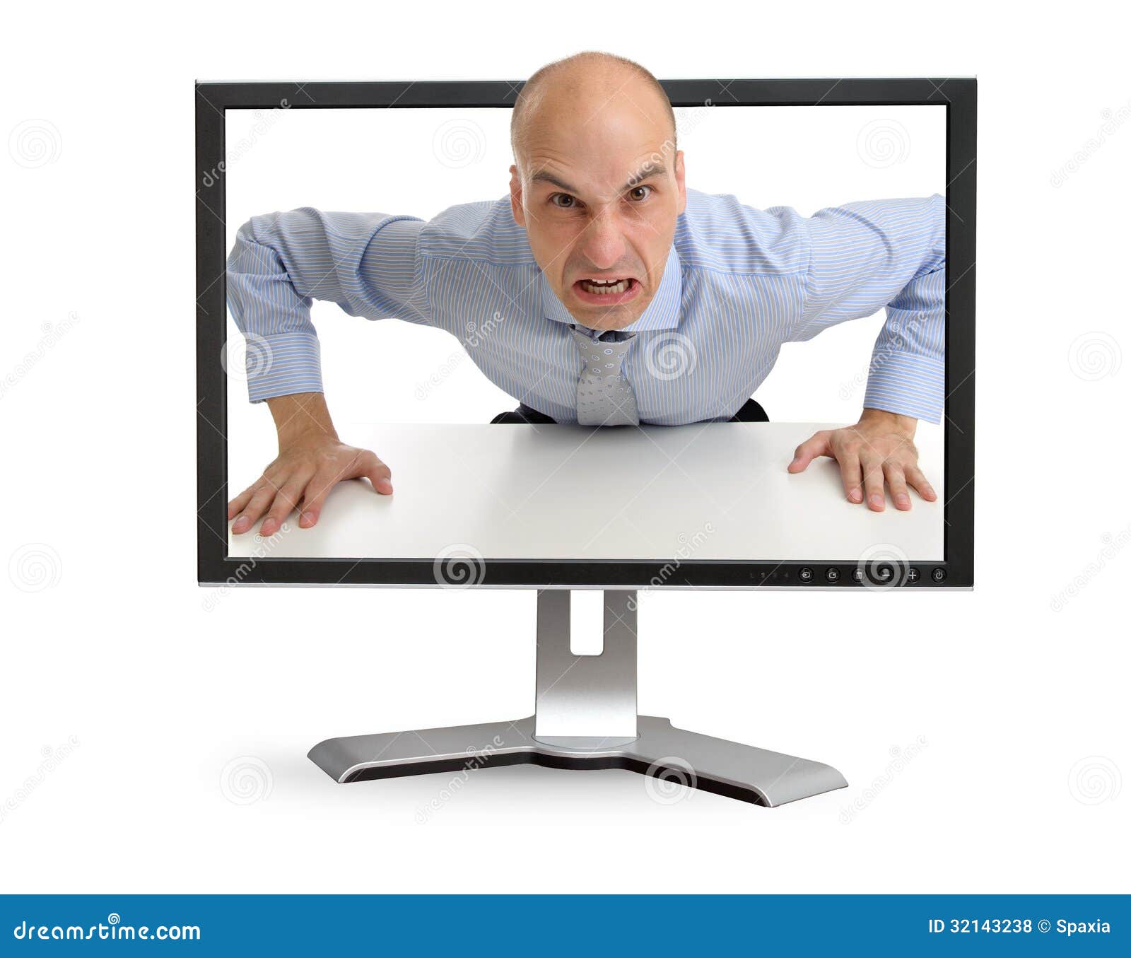 Angry boss screaming stock photo. Image of screen, white - 32143238
