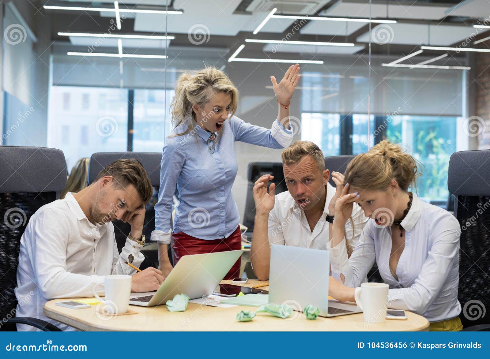 Angry Boss Screaming at Employees Stock Photo - Image of office ... Angry Boss Screaming at Employees Stock Photo - Image of office ...