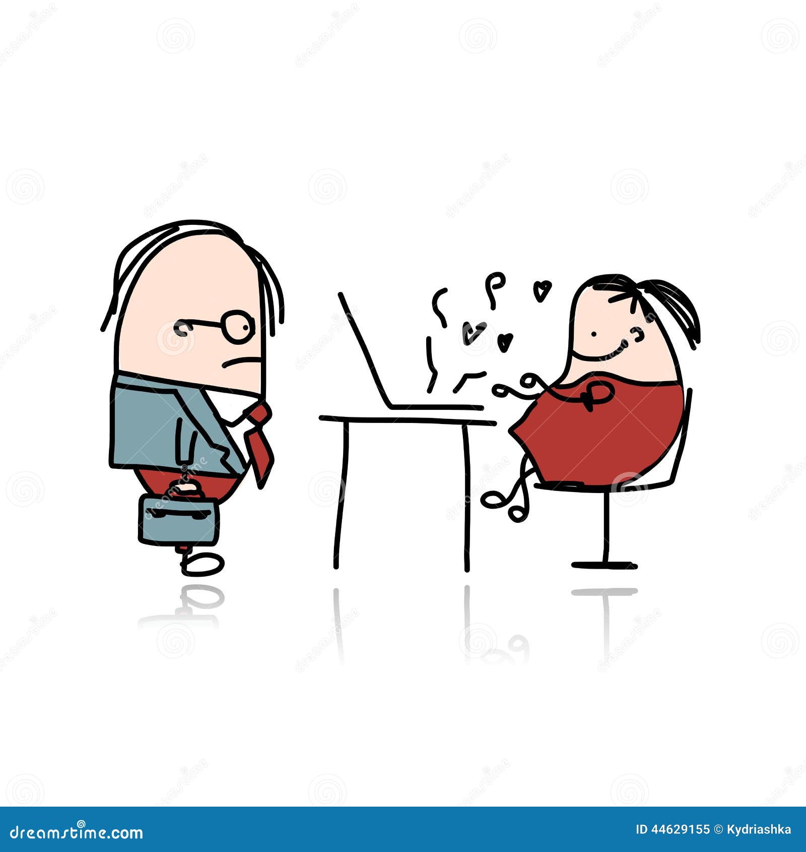 Angry Boss and Secretary, Cartoon for Your Design Stock Vector ...