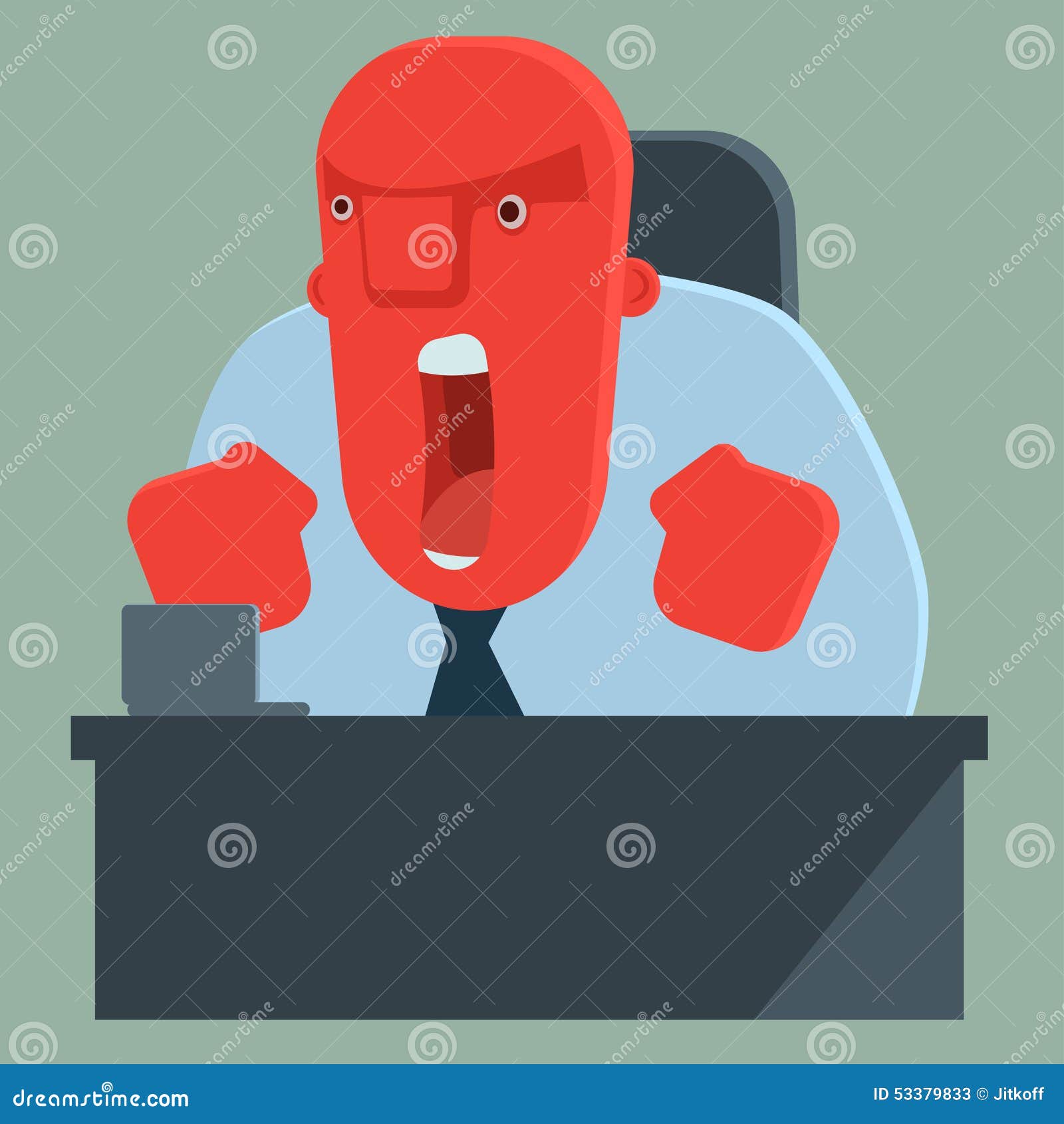Boss Shouting On His Employee In Office Vector Illustration ...