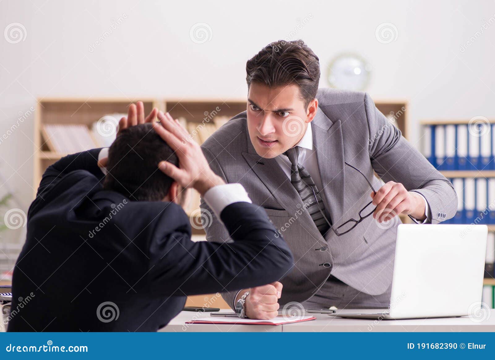 Angry Boss Shouting at His Employee Stock Photo - Image of employer ...