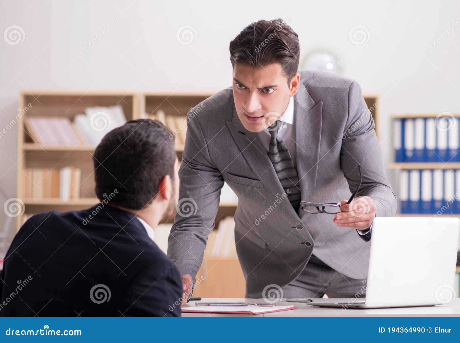 Angry Boss Shouting at His Employee Stock Photo - Image of employee ...