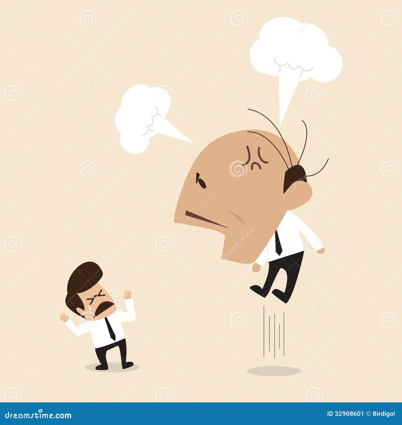 Angry Boss is Shouting To His Employee Stock Vector - Illustration of ...
