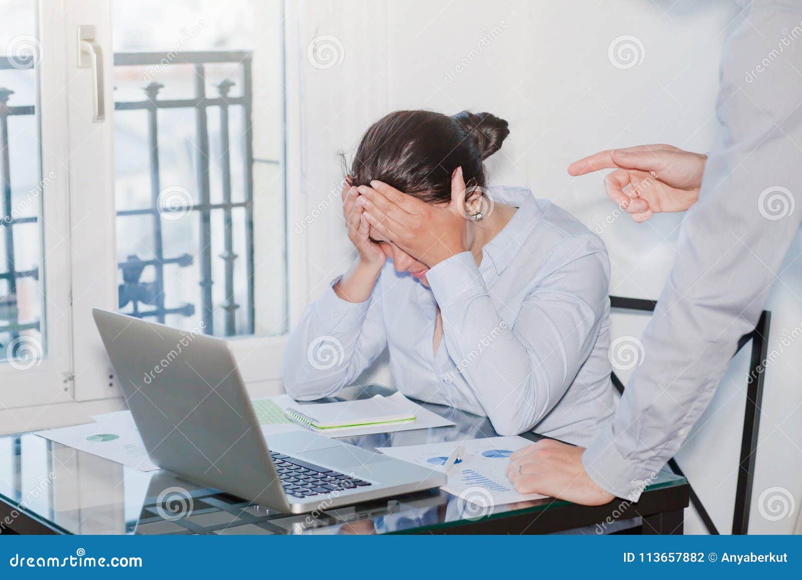 Angry Boss and Stressed Employee in the Office Stock Photo - Image of ...