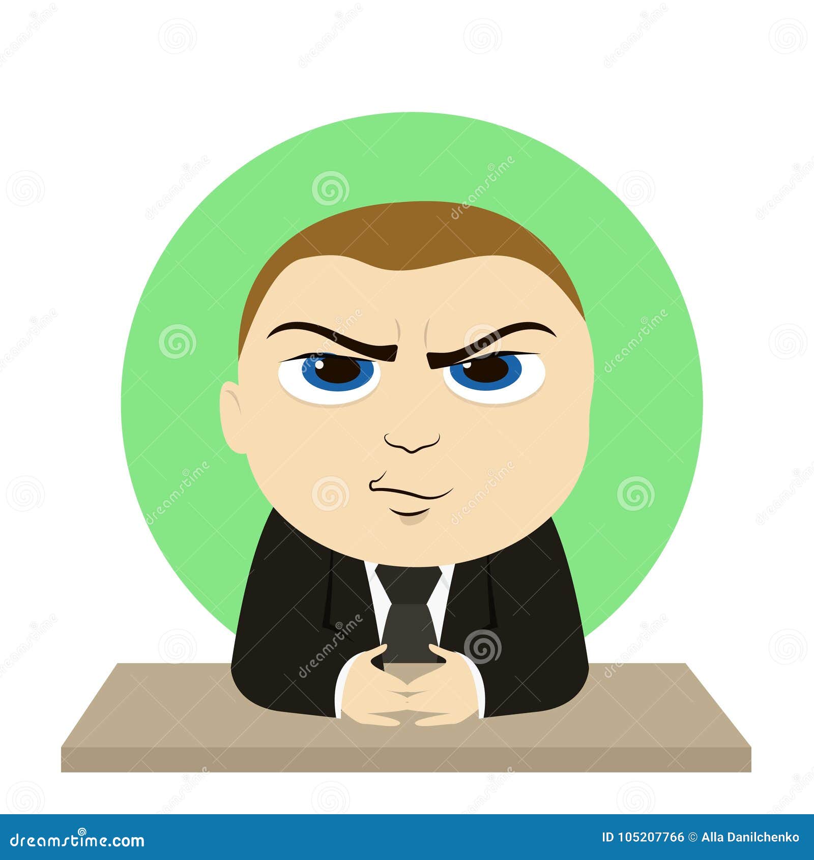 Angry boss at the table stock vector. Illustration of aggressive ...