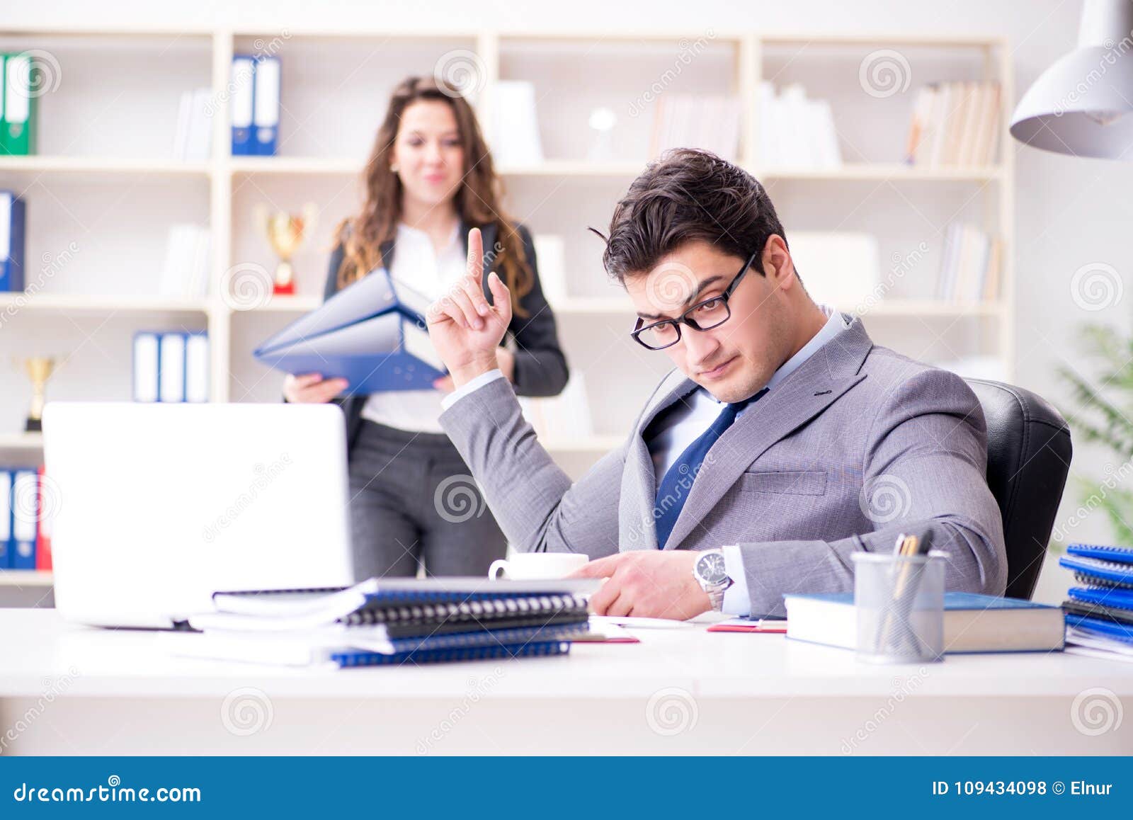 The Angry Boss Unhappy with Female Employee Performance Stock Photo ...