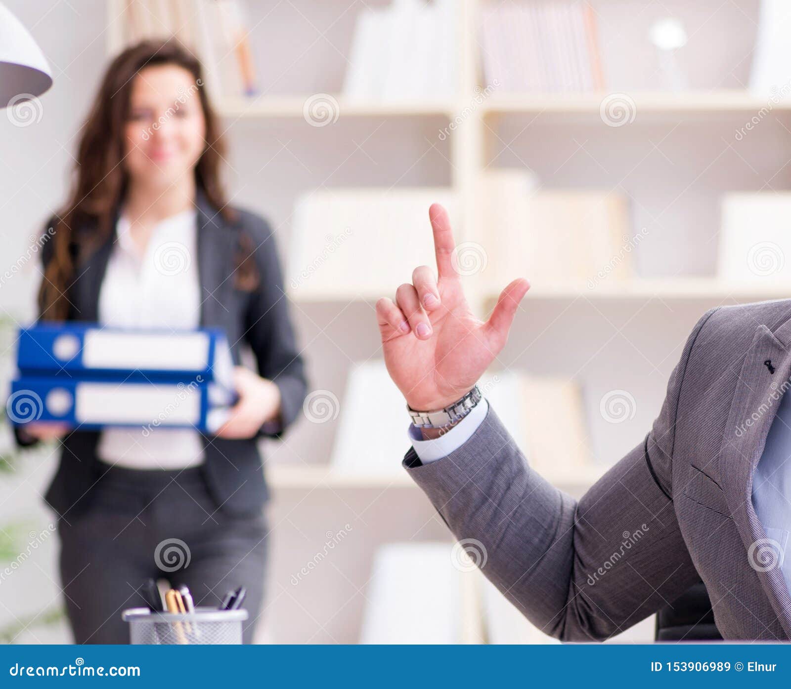 Angry Boss Unhappy with Female Employee Performance Stock Image - Image ...
