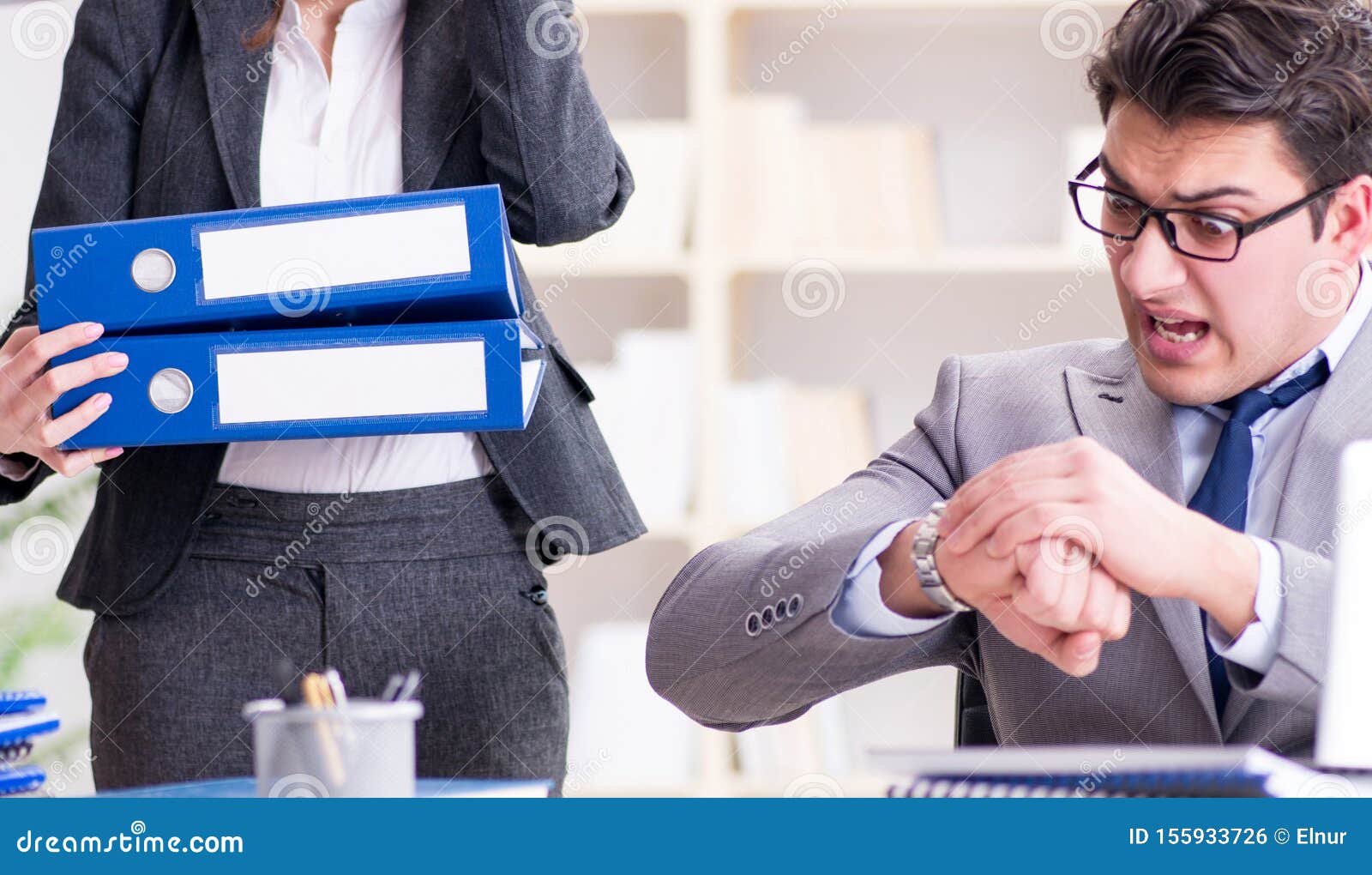 Angry Boss Unhappy with Female Employee Performance Stock Photo - Image ...