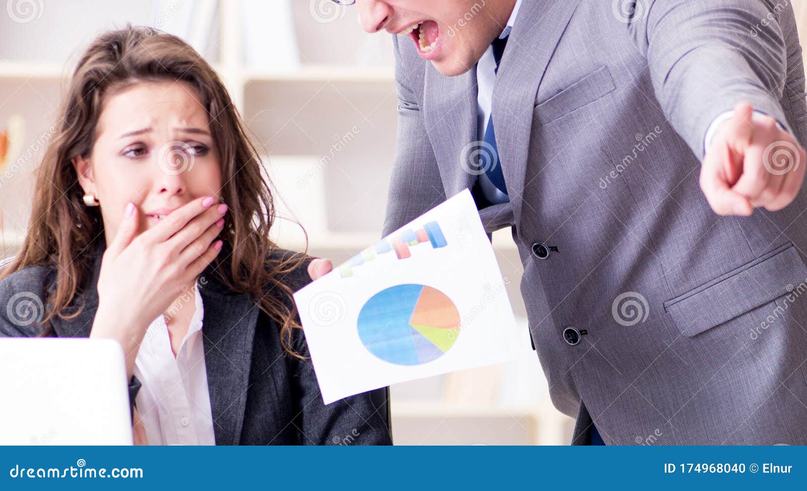 Angry Boss Unhappy with Female Employee Performance Stock Photo - Image ...