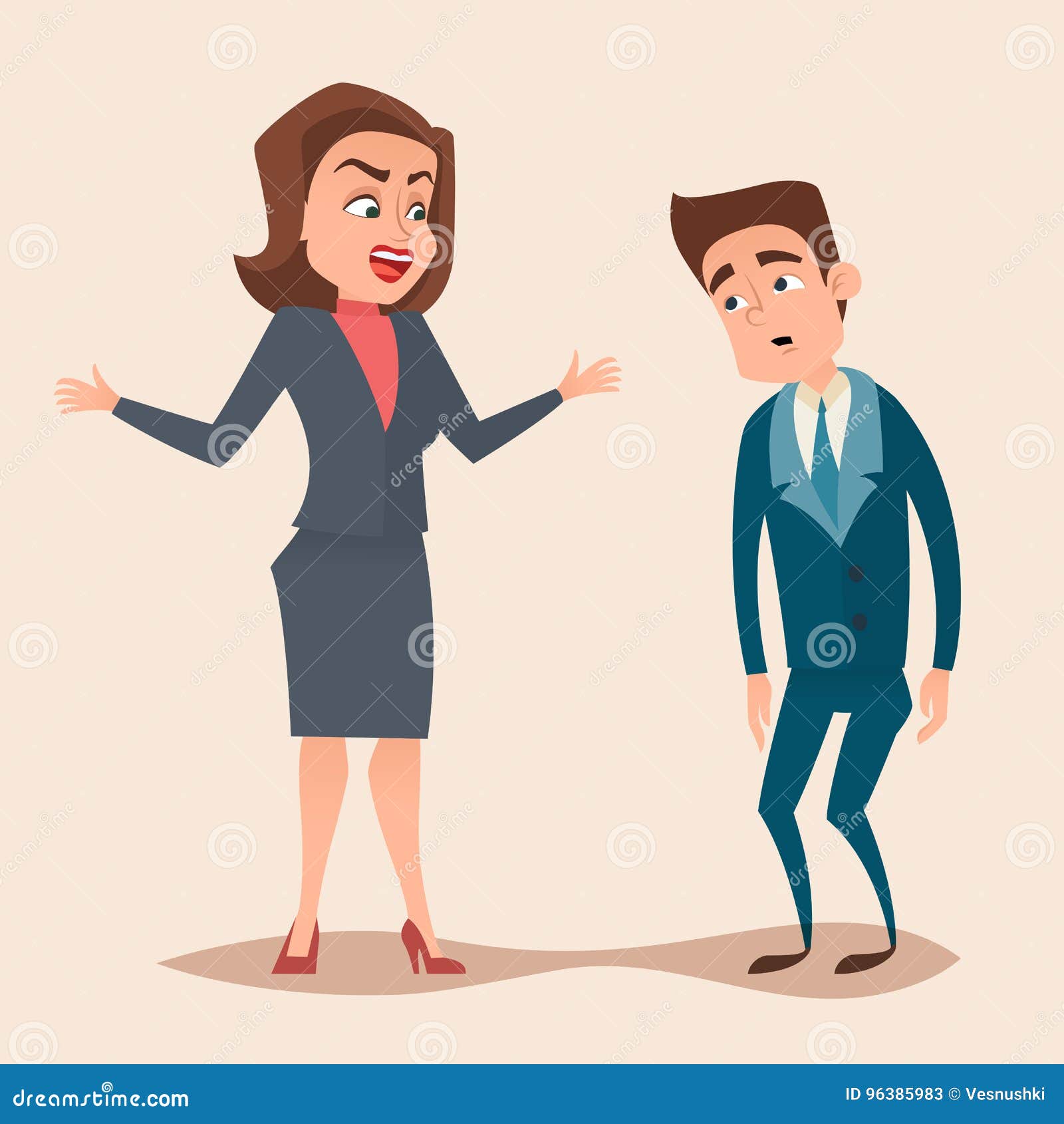 Angry Boss Woman Character Screams and Shouting To Worker Stock Vector ... Angry Boss Woman Character Screams and Shouting To Worker Stock Vector ...