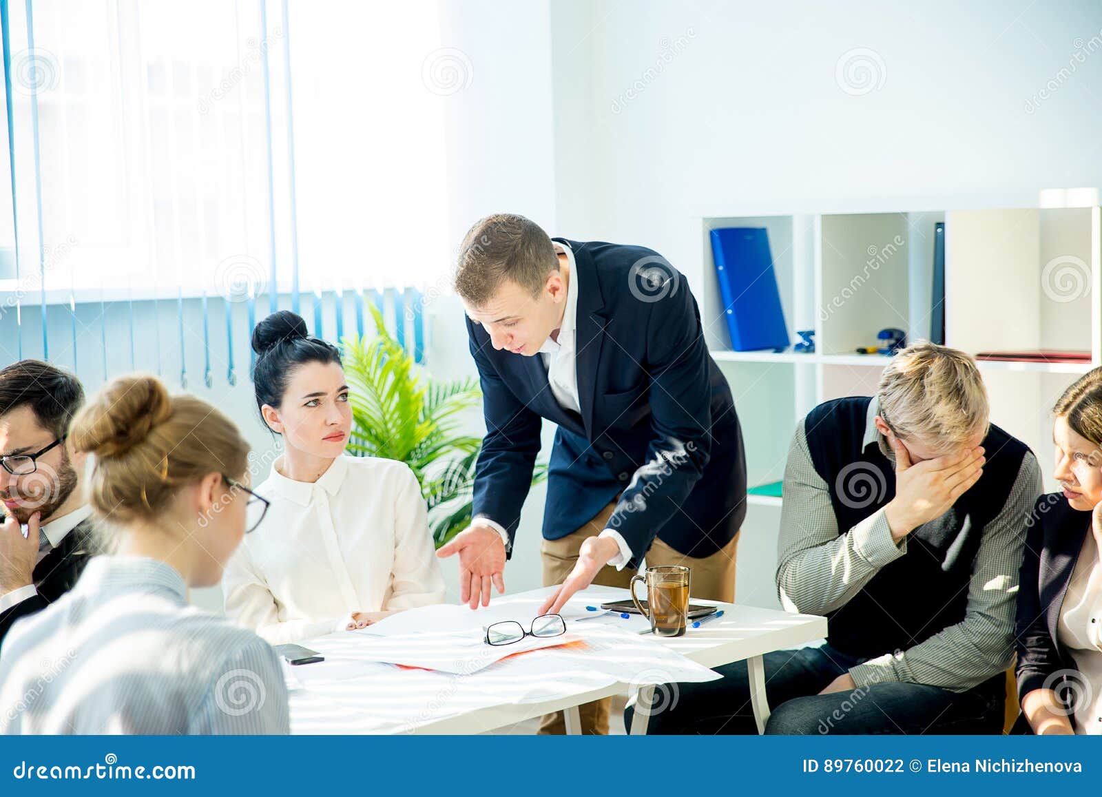 Angry boss yelling stock photo. Image of looking, screaming - 89760022