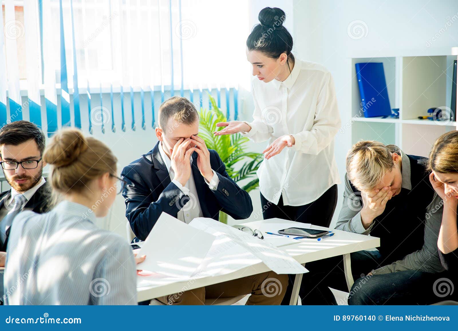 Angry boss yelling stock photo. Image of smiling, beautiful - 89760140