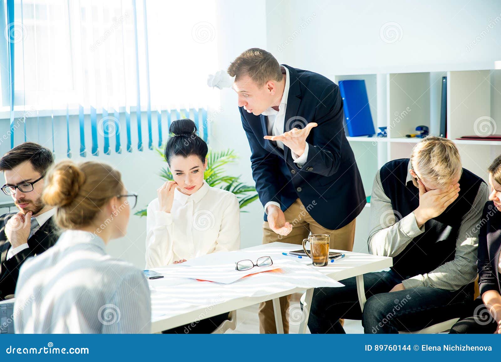 Angry boss yelling stock photo. Image of portrait, happy - 89760144