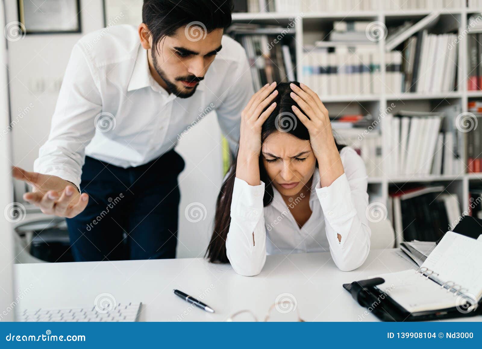 Angry Boss Yelling at His Employee in Office Stock Photo - Image of ...