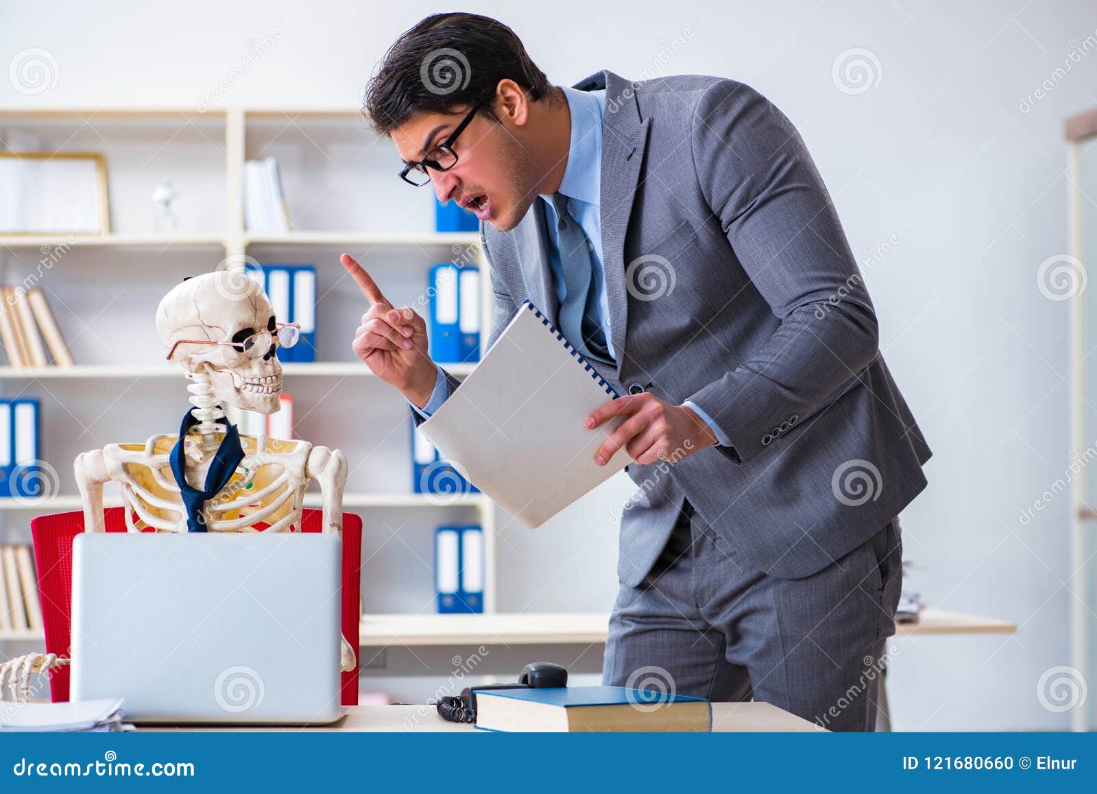 The Angry Boss Yelling at His Skeleton Employee Stock Photo - Image of ... The Angry Boss Yelling at His Skeleton Employee Stock Photo - Image of ...