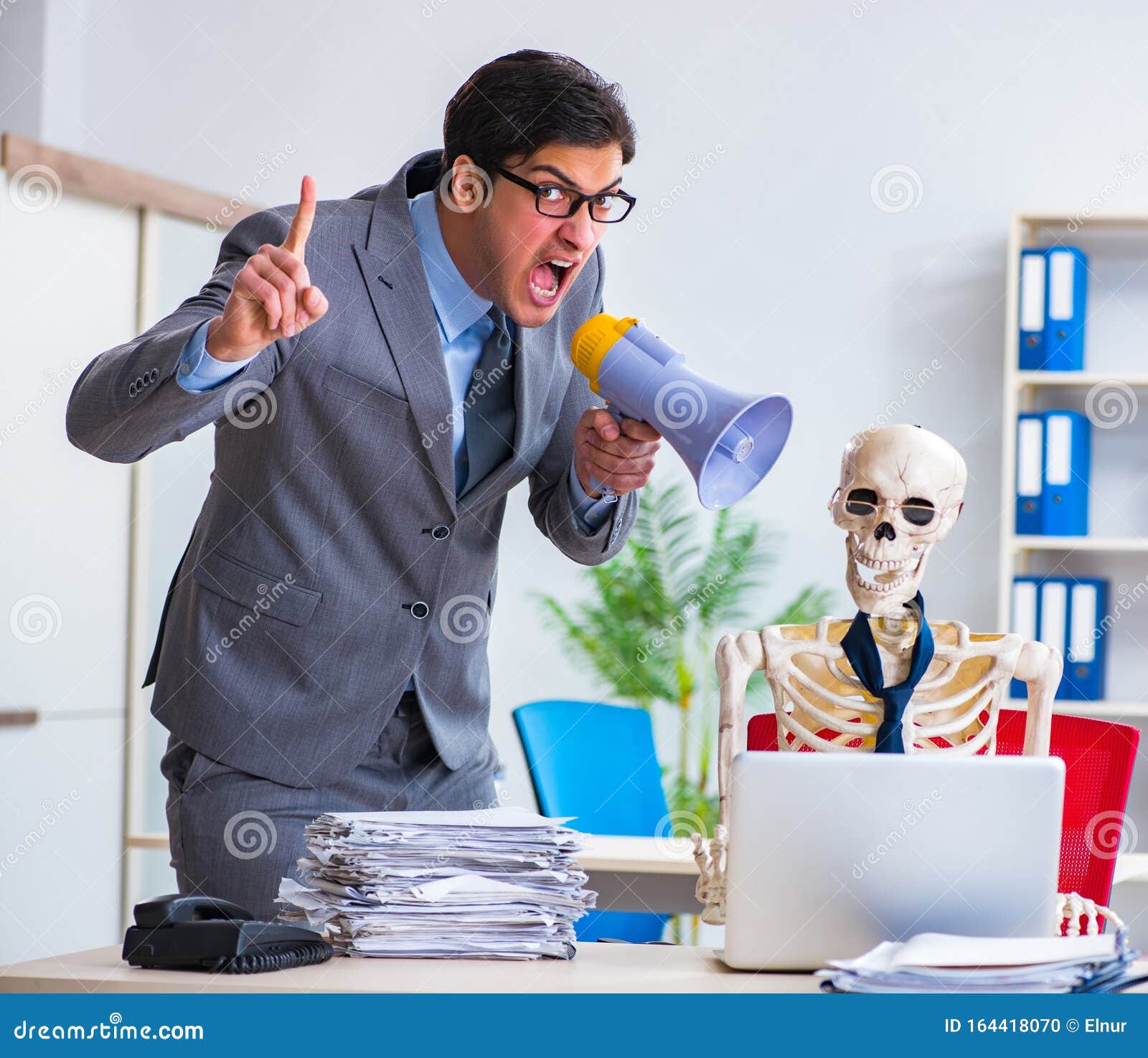 Angry Boss Yelling at His Skeleton Employee Stock Photo - Image of dead ... Angry Boss Yelling at His Skeleton Employee Stock Photo - Image of dead ...
