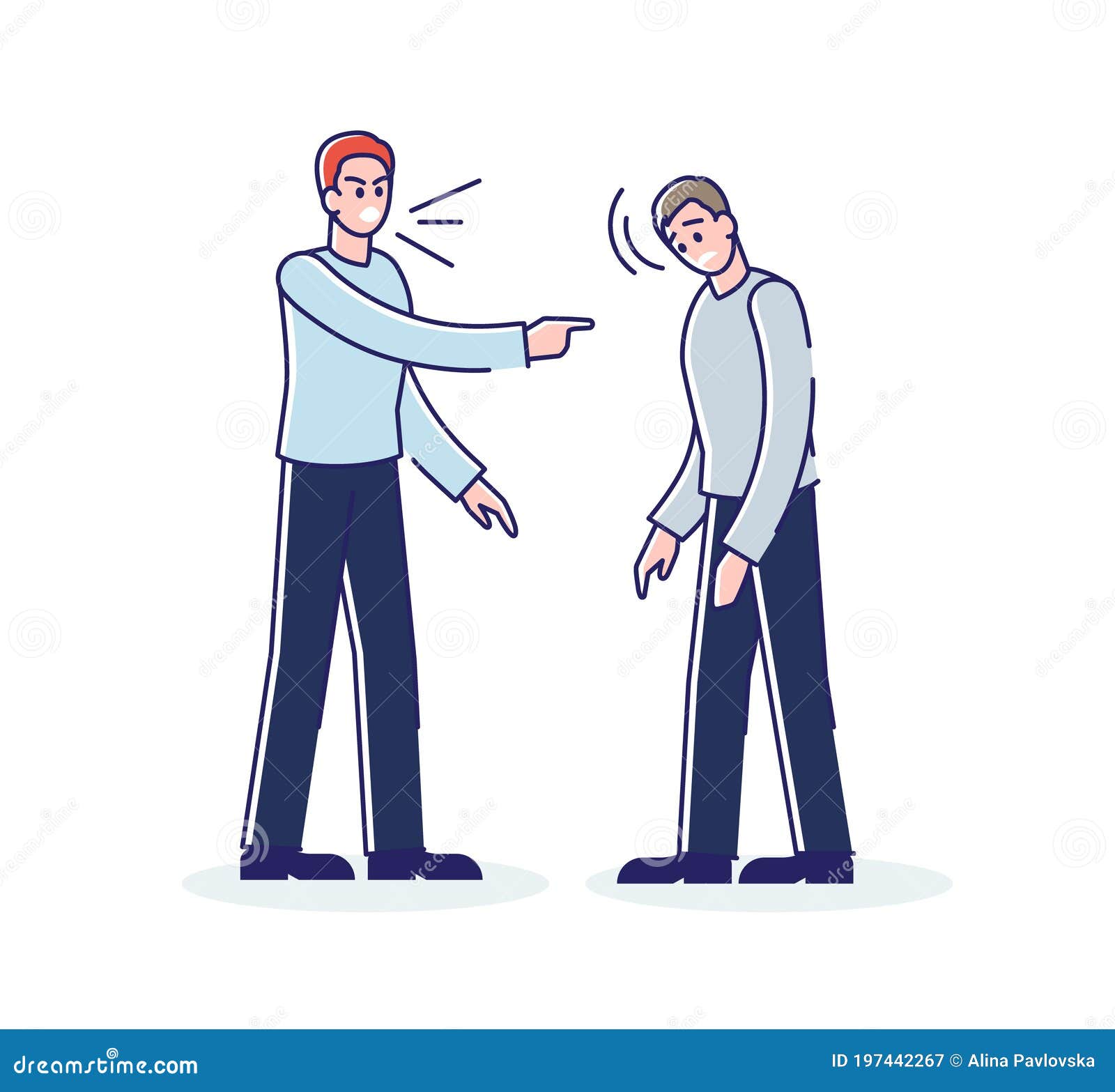 Angry Boss Yelling At Office Worker Cartoon Businessman Screaming On