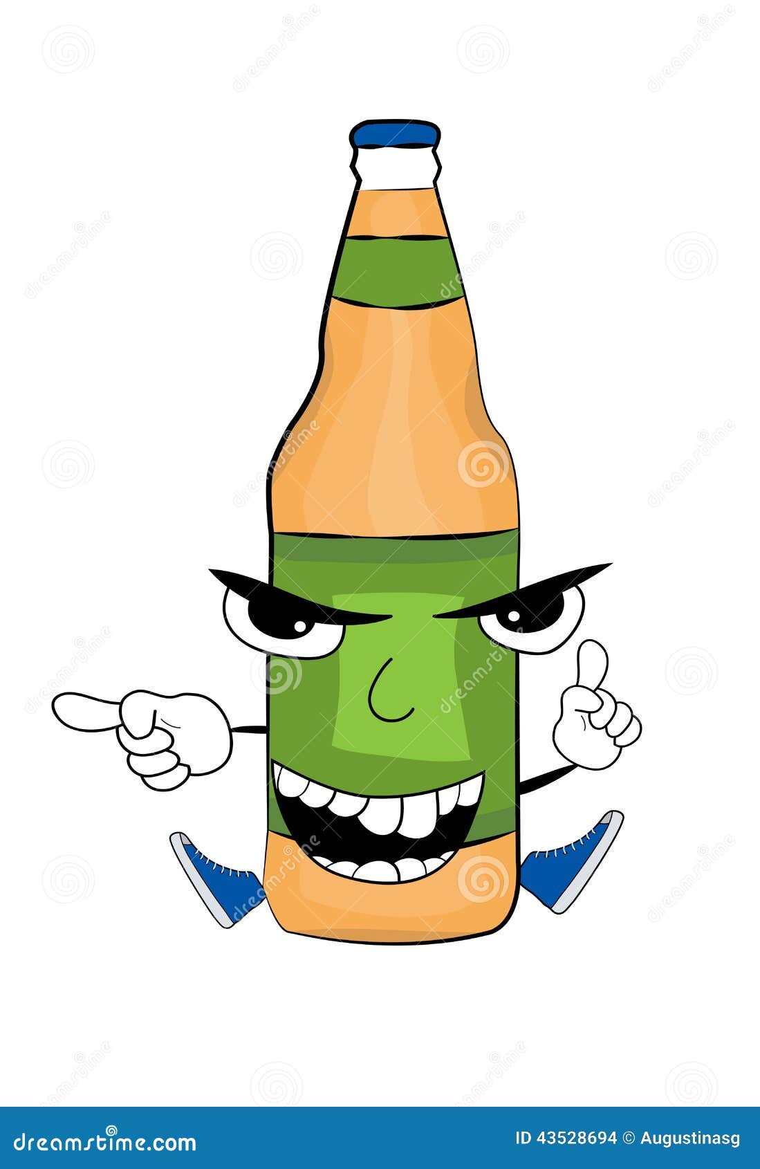 Angry bottle cartoon stock illustration. Illustration of drink - 43528694