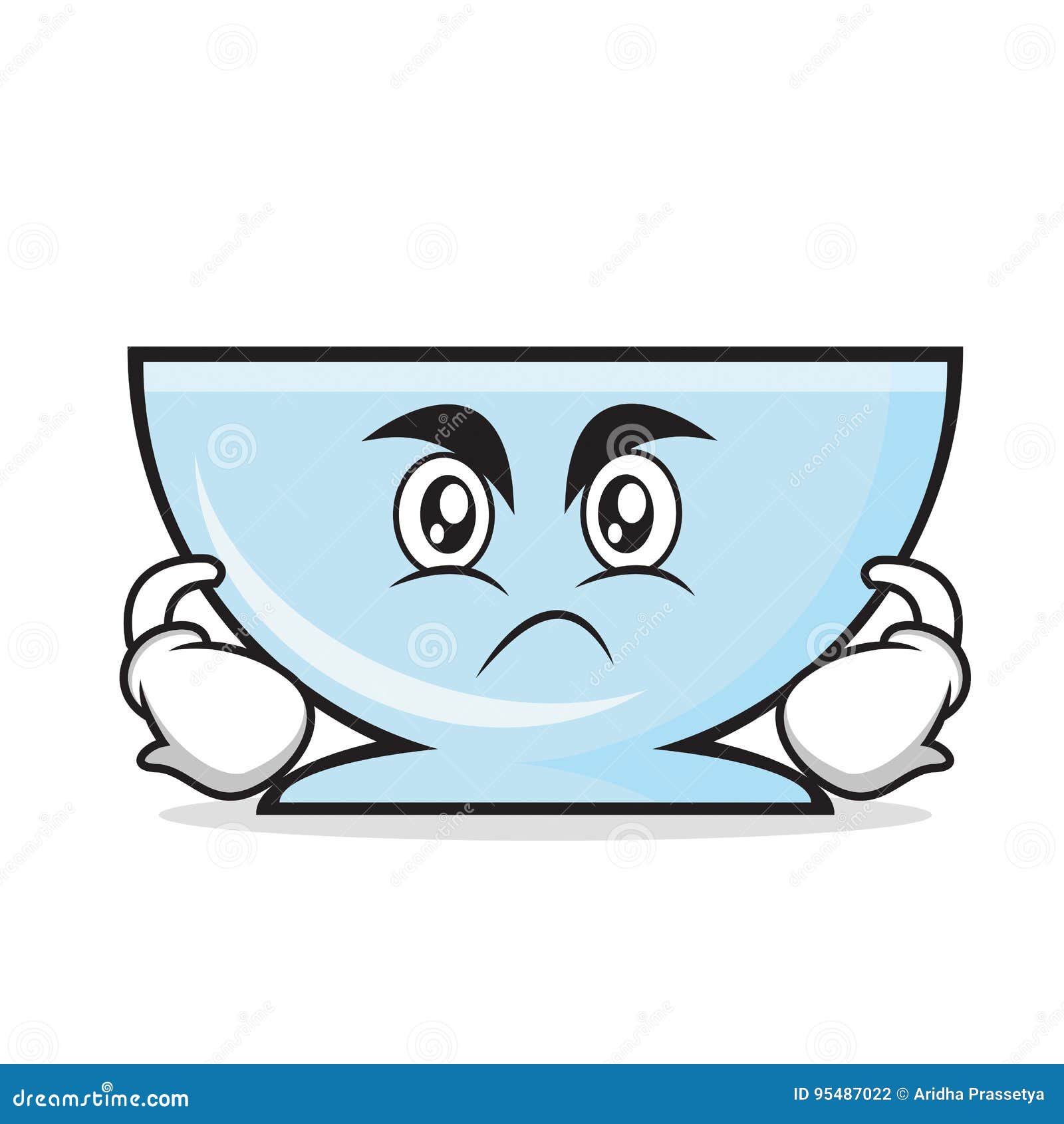 Angry Bowl Character Cartoon Style Stock Vector - Illustration of ...